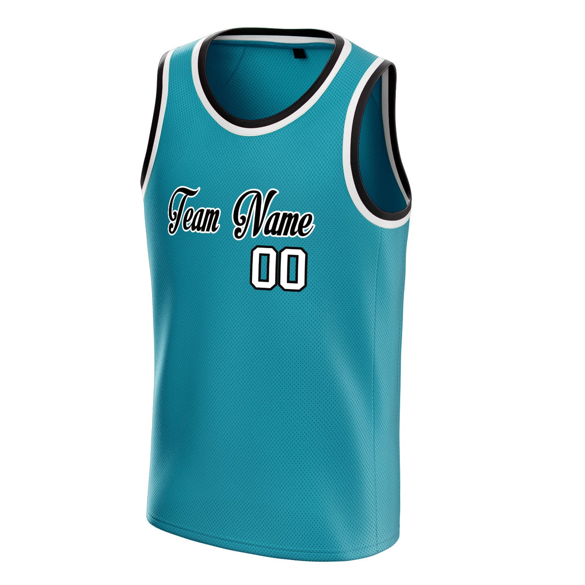 Custom Teal White Solid-Color Basketball Jersey – Activestylex