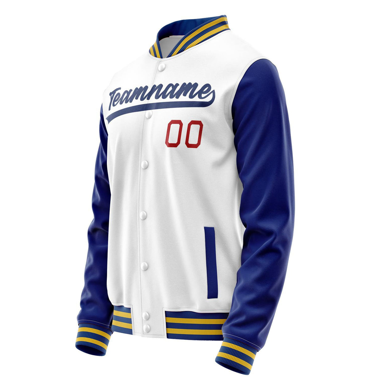 Free Design No Minimums Custom White Royal Solid Color Varsity ...